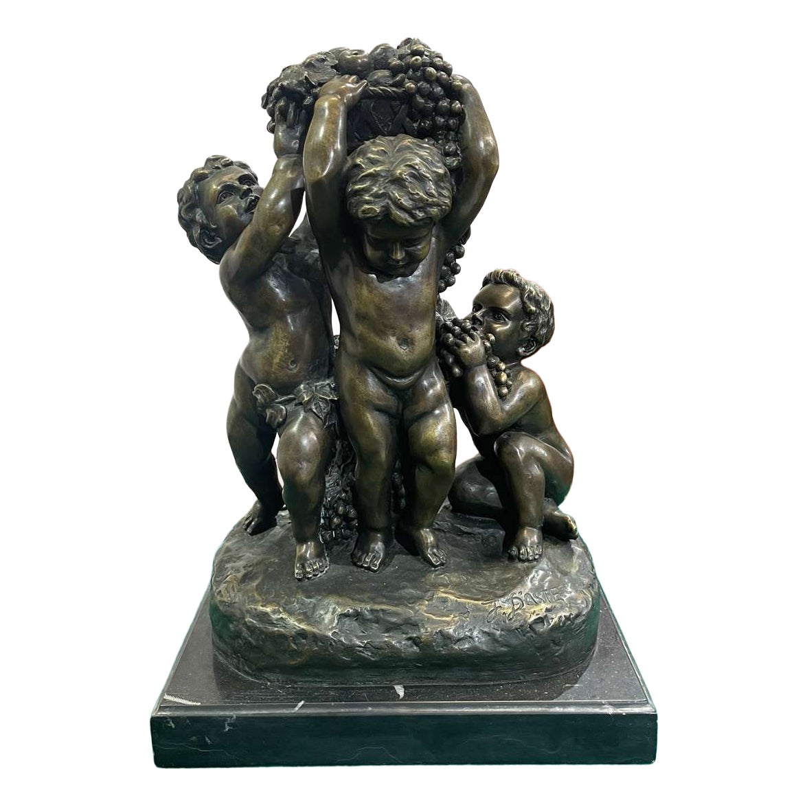 Bronze Sculpture of Three Cherubs by J. Daste, 1950s | Chairish