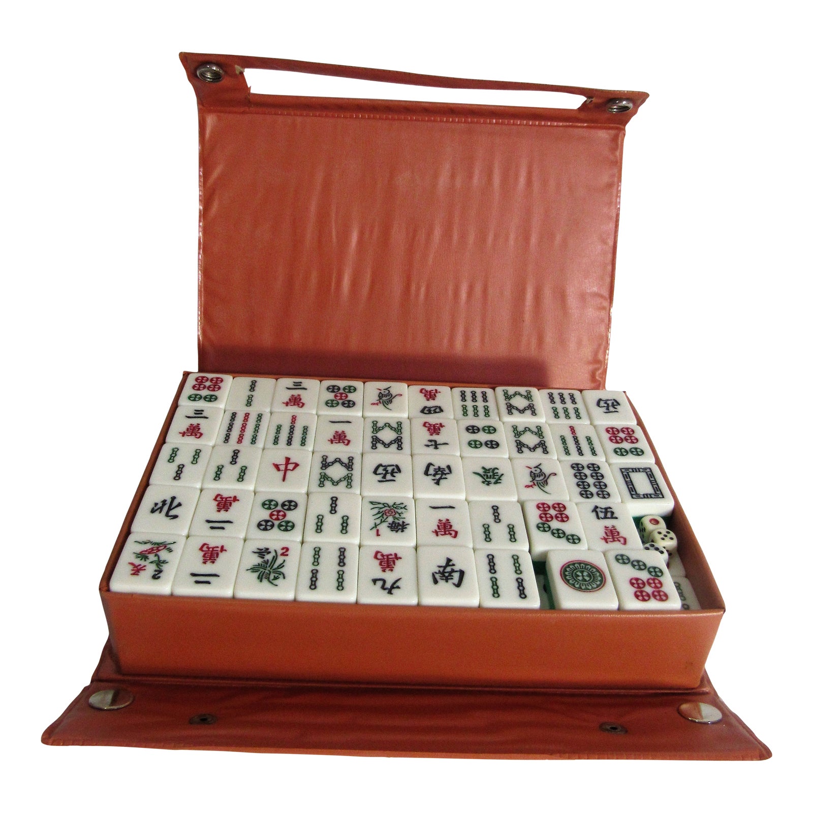 Mid 20th Century Mah Jong Set of 144 Tiles + 3 Dice With Case | Chairish