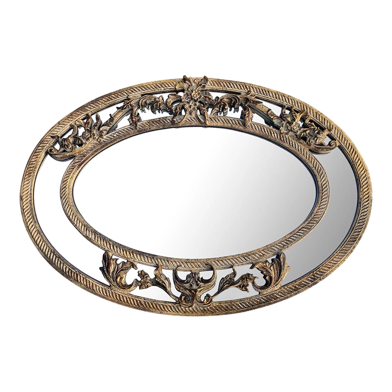 Bombay Company Furniture Gold Floral Abbey Mirror | Chairish
