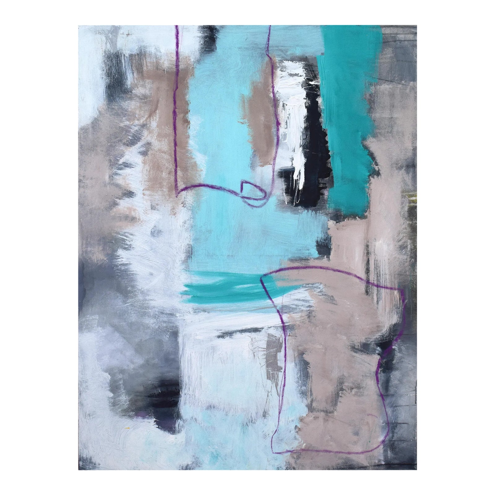 Large Abstract Expressionist Oil Painting on Canvas | Chairish