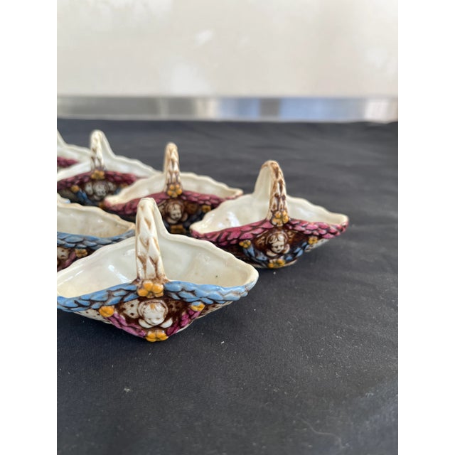 Set of 11 Capo Di Monte German Salt Cellars Handled Baskets | Chairish