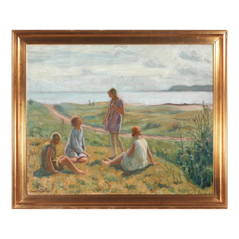Anna Elisabeth Munch, Figurative Landscape, 1920s, Oil on Canvas | Chairish
