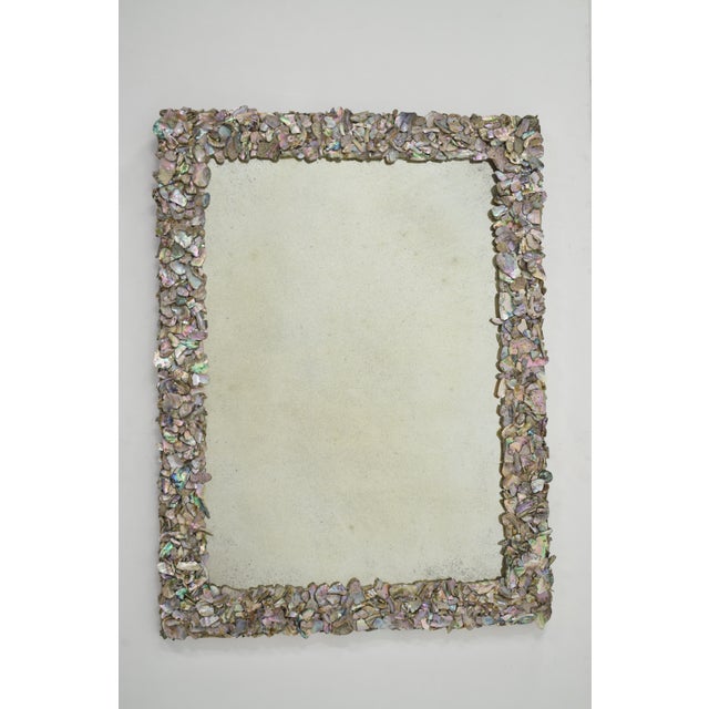 Late 20th Century Large Tony Duquette Style Abalone Framed Mirror ...
