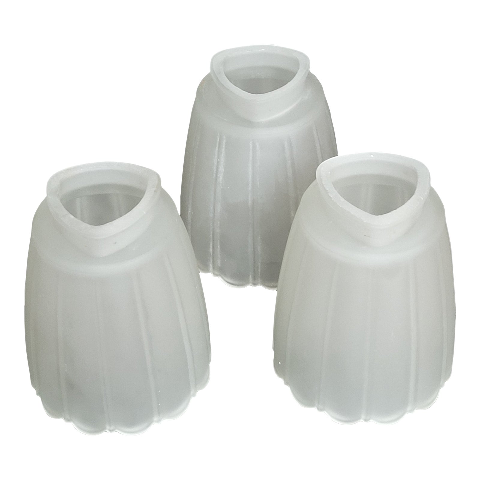 Vintage Ribbed Glass Lamp Shade Frosted Finish Globe Ceiling Fan Light ...