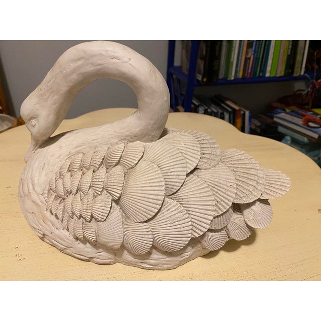 Clam Shell Swan Statue | Chairish