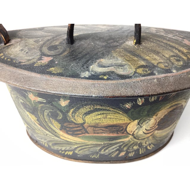 Antique Norwegian Bentwood Handmade Tine Box With Original Nordic Paint ...