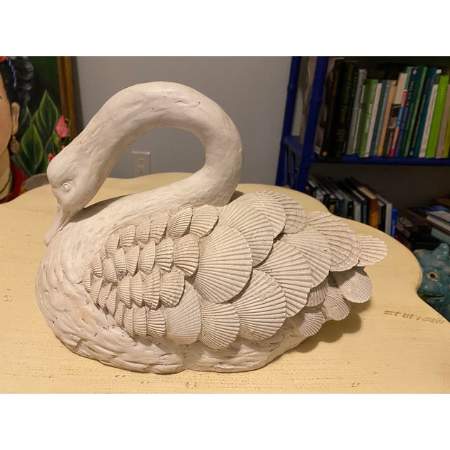 Clam Shell Swan Statue | Chairish