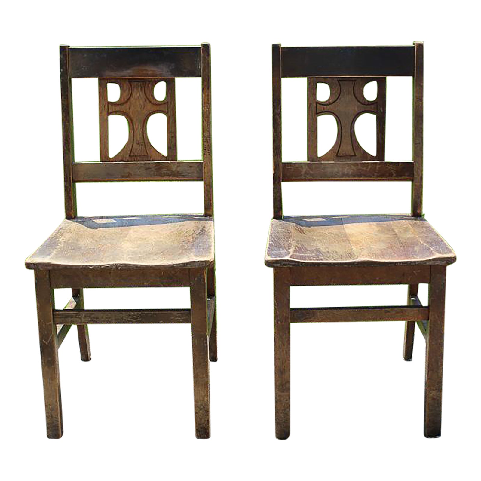 1970s Carved Oak Altar Chairs Church Chairs - a Pair | Chairish