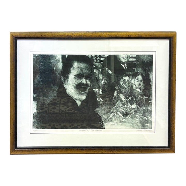 Mid Century Original Lithograph Titled "Portrait of the Artist" - By ...