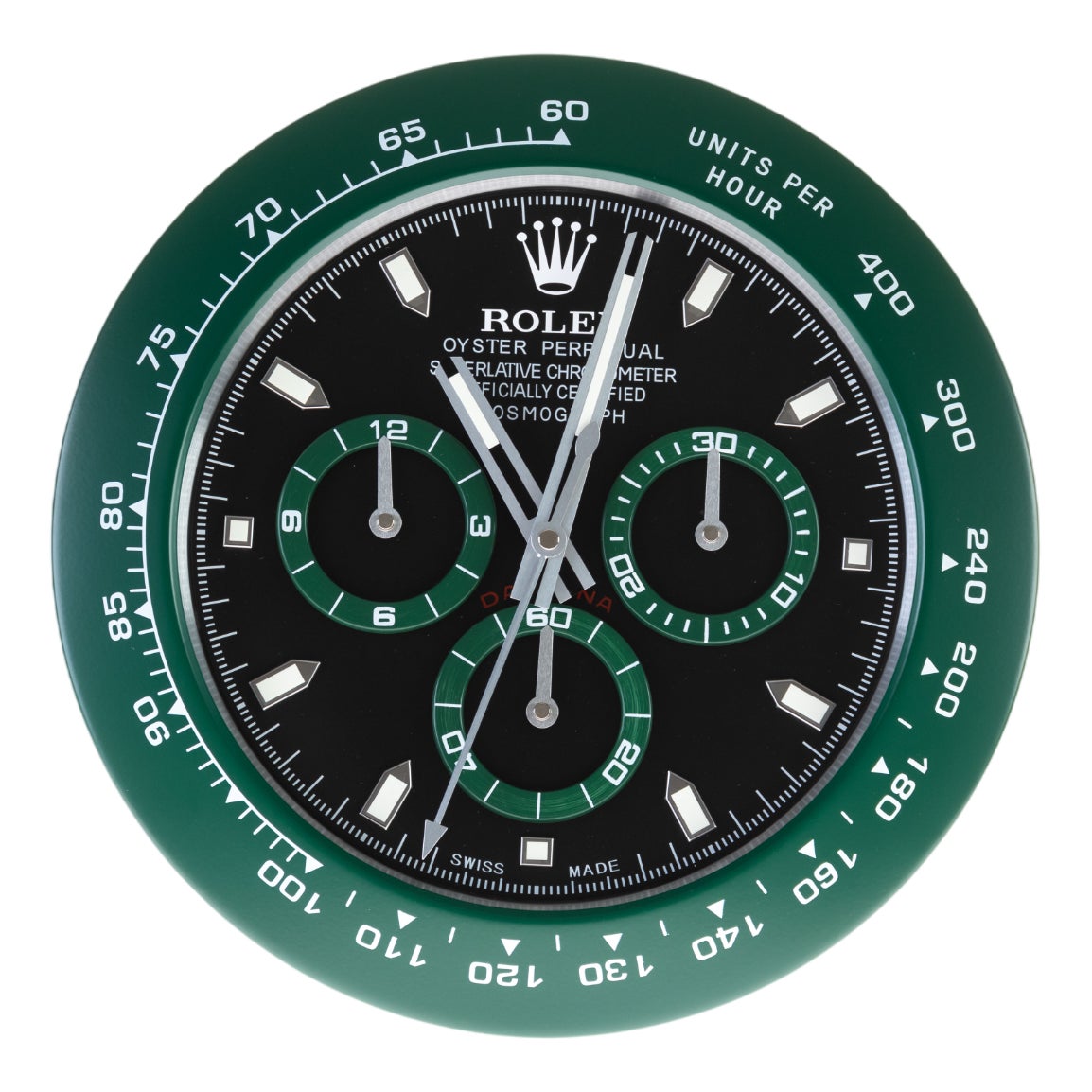 Black & Green Daytona Wall Clock from Rolex | Chairish