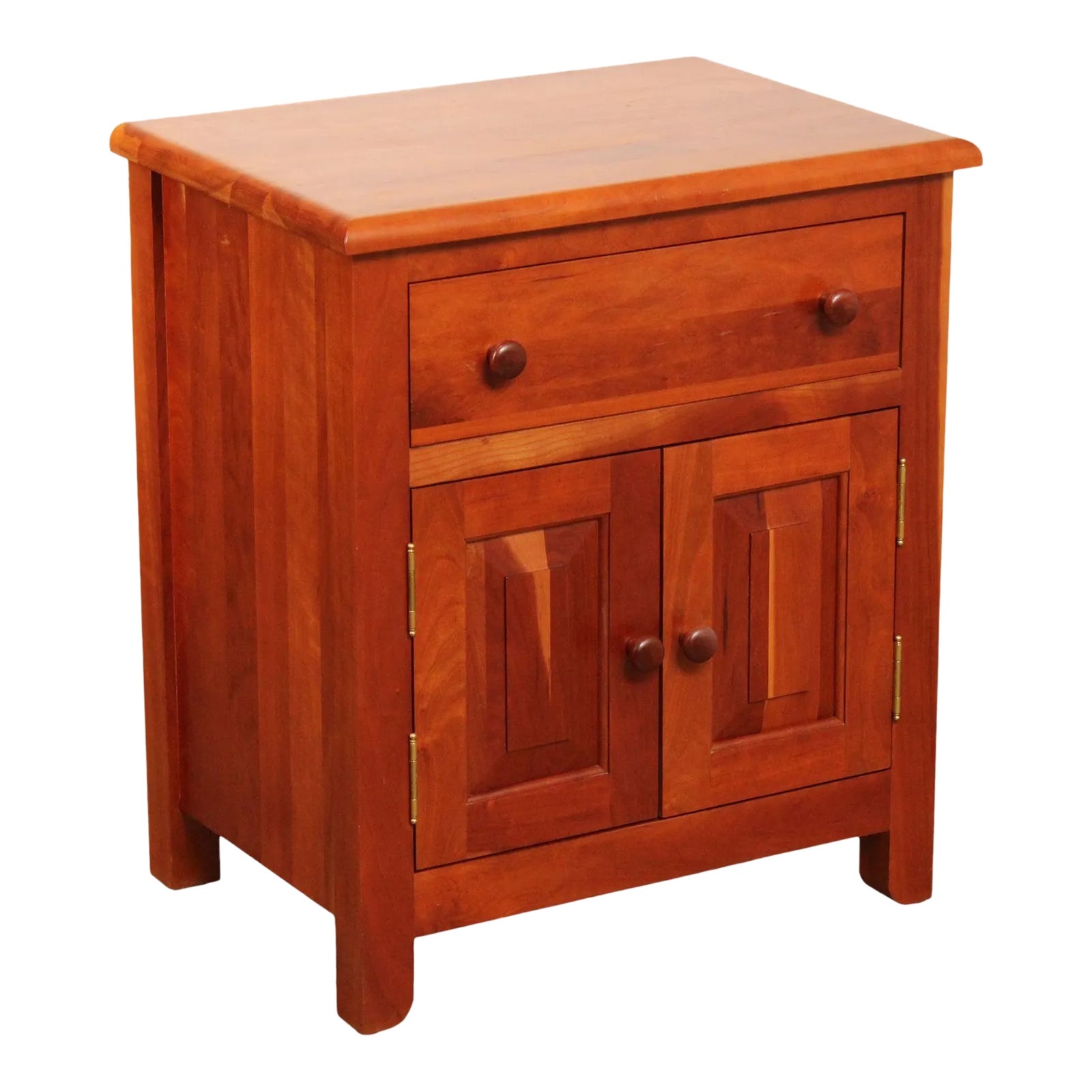 Stuart David Mission Style Cherry Cabinet Nightstand | Chairish
