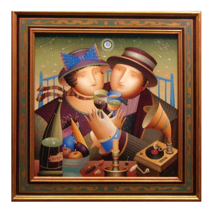 Anton Arkhipov "Starlight Romance" Hand Signed Custom Framed Art | Chairish