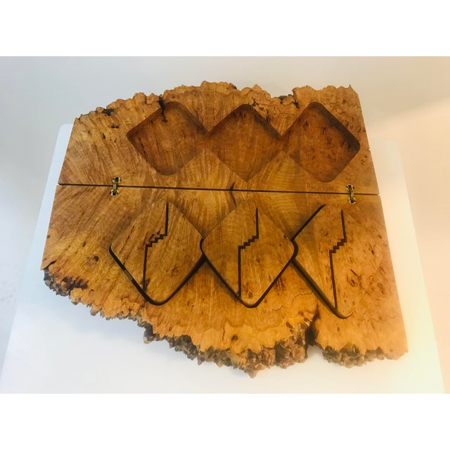 1980s Large Michael Elkan Birdseye Maple Live Edge Box | Chairish