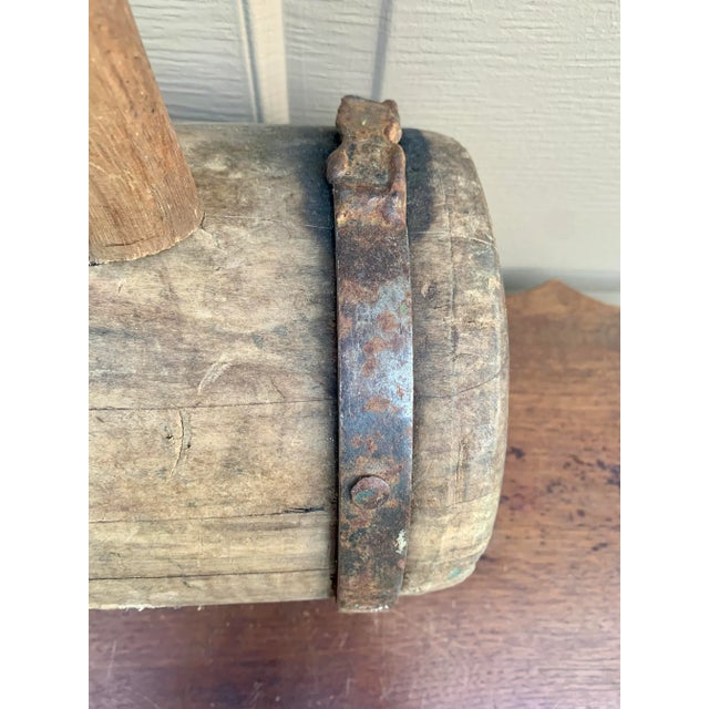 Antique Monumental Hand Made Wooden and Wrought Iron Carpenter's Mallet ...