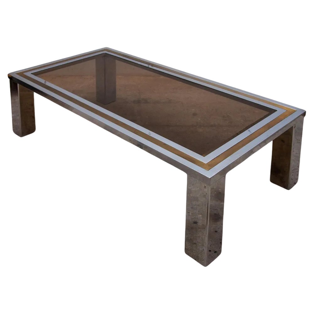 Vintage Belgian Rectangular Coffee Table from Belgo Chrome, 1980 | Chairish