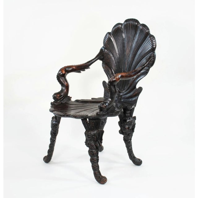 Early 19th Century Italian Walnut Grotto Chair | Chairish