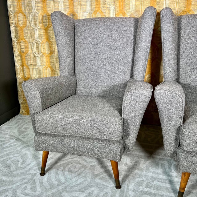 Mid 20th Century Pair of Mid Century Modern Wingback Chairs | Chairish
