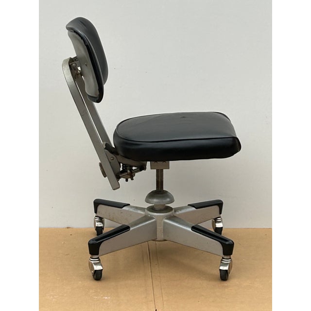 Mid 20th Century Mid-Century Modern United Chair Company Black Rolling ...