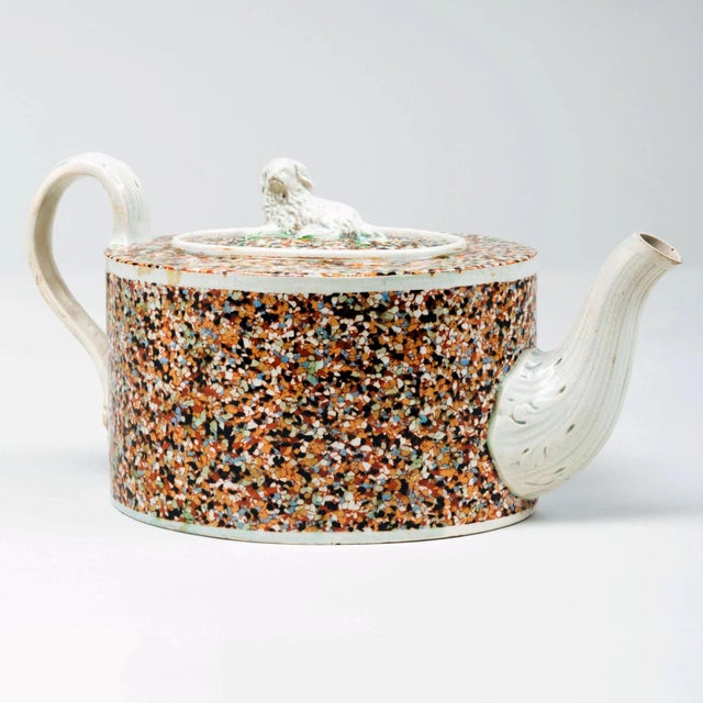 Staffordshire Pearlware Teapot and Cover With Inlaid Agate Surface ...