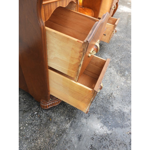 Art Deco Waterfall 1920s Vanity Makeup Table and Stool 6015 | Chairish