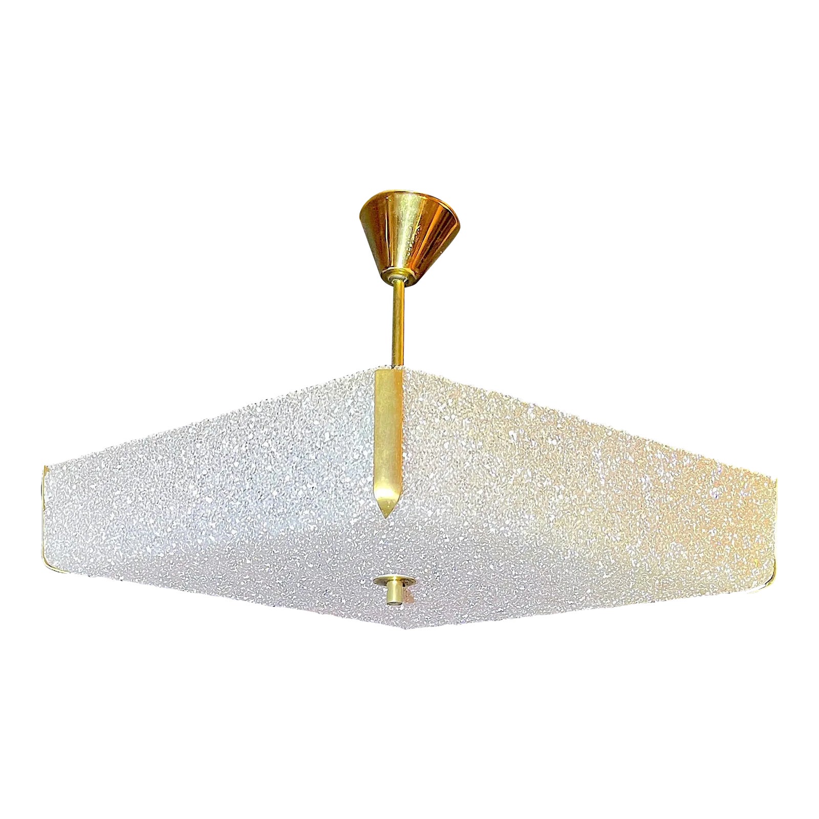 Perspex and Brass Diamond Shape Pendant, France Mid-Century | Chairish