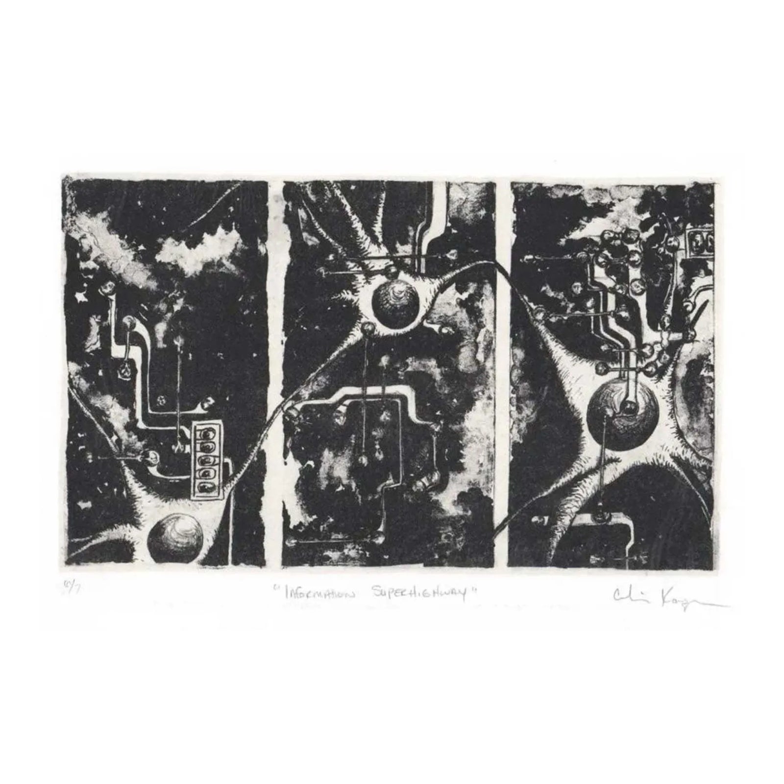 1990s Information Superhighway Etching | Chairish
