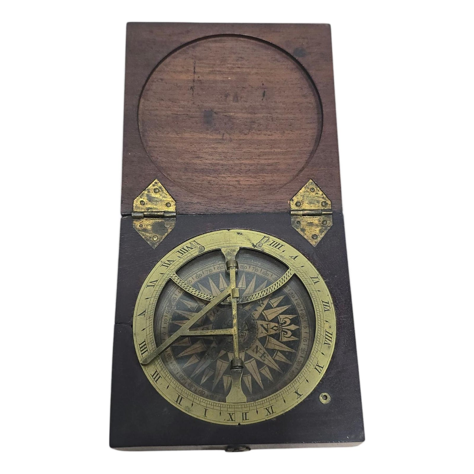 Portable Sundial in Wooden Case, 1880s | Chairish