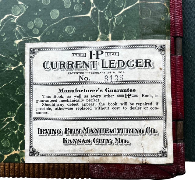 Early 20th Century Trust of New York City Vintage Leather Ledger Book ...