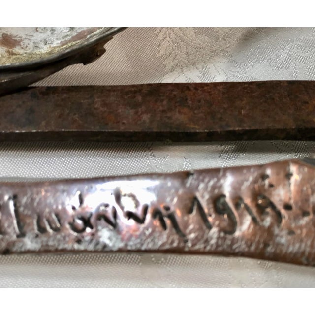 Antique Hand Crafted Copper Cooking Utensils, Signed - Set of 4 | Chairish