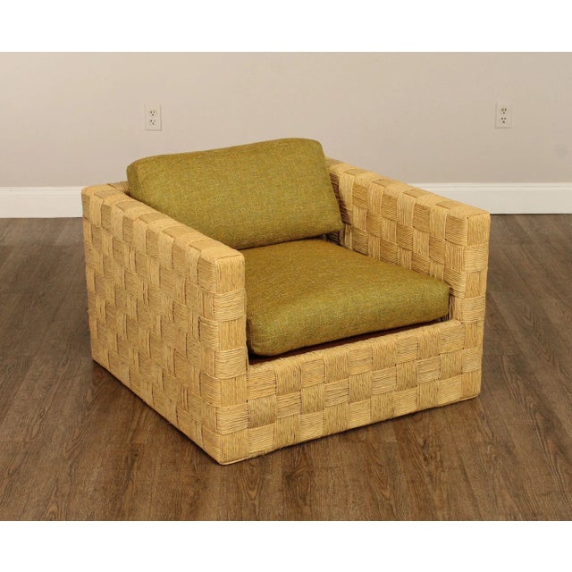Harvey Probber Artisan Collection Pair of Woven Rush Lounge Chairs ...