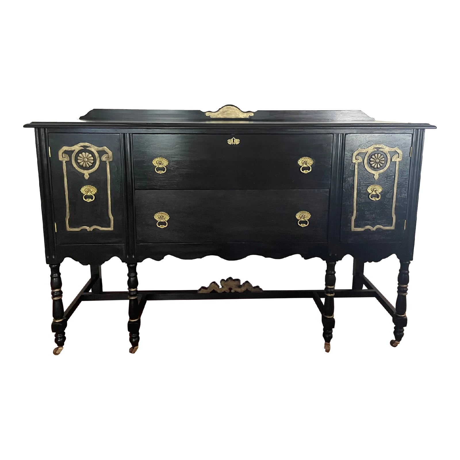 1930s Vintage Jacobean Buffet | Chairish