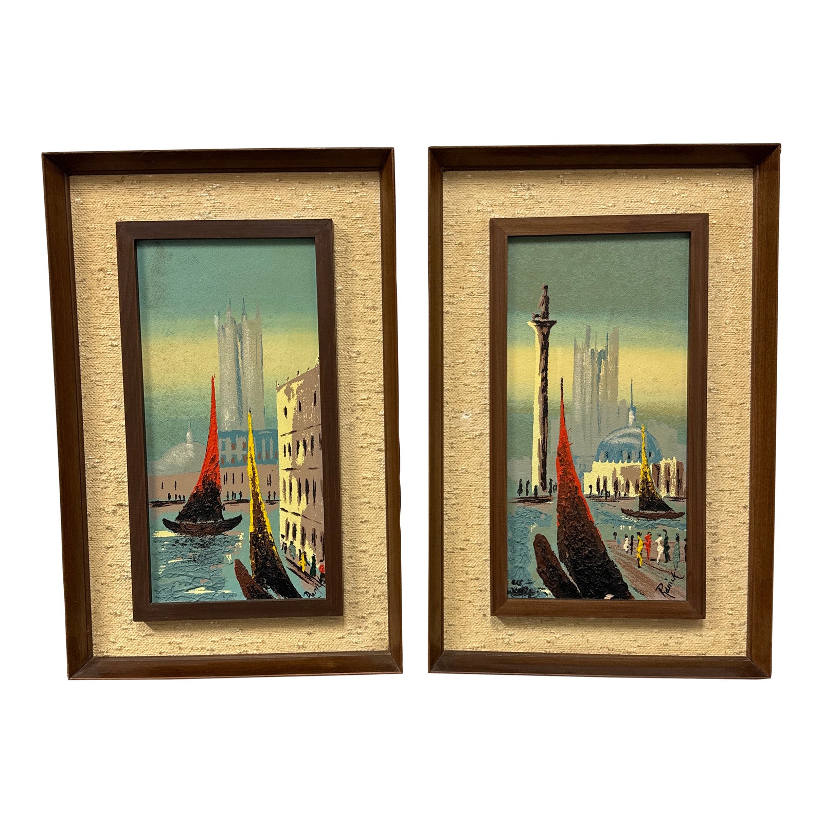 Mid 20th Century Ranick Sailing Paintings, a Pair | Chairish