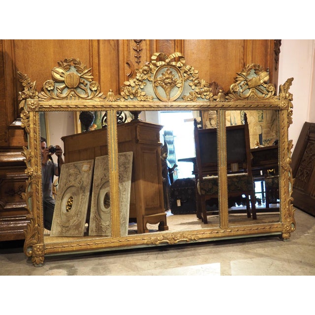 Antique French Louis XVI Style Overmantel Mirror With Musical Trophies ...