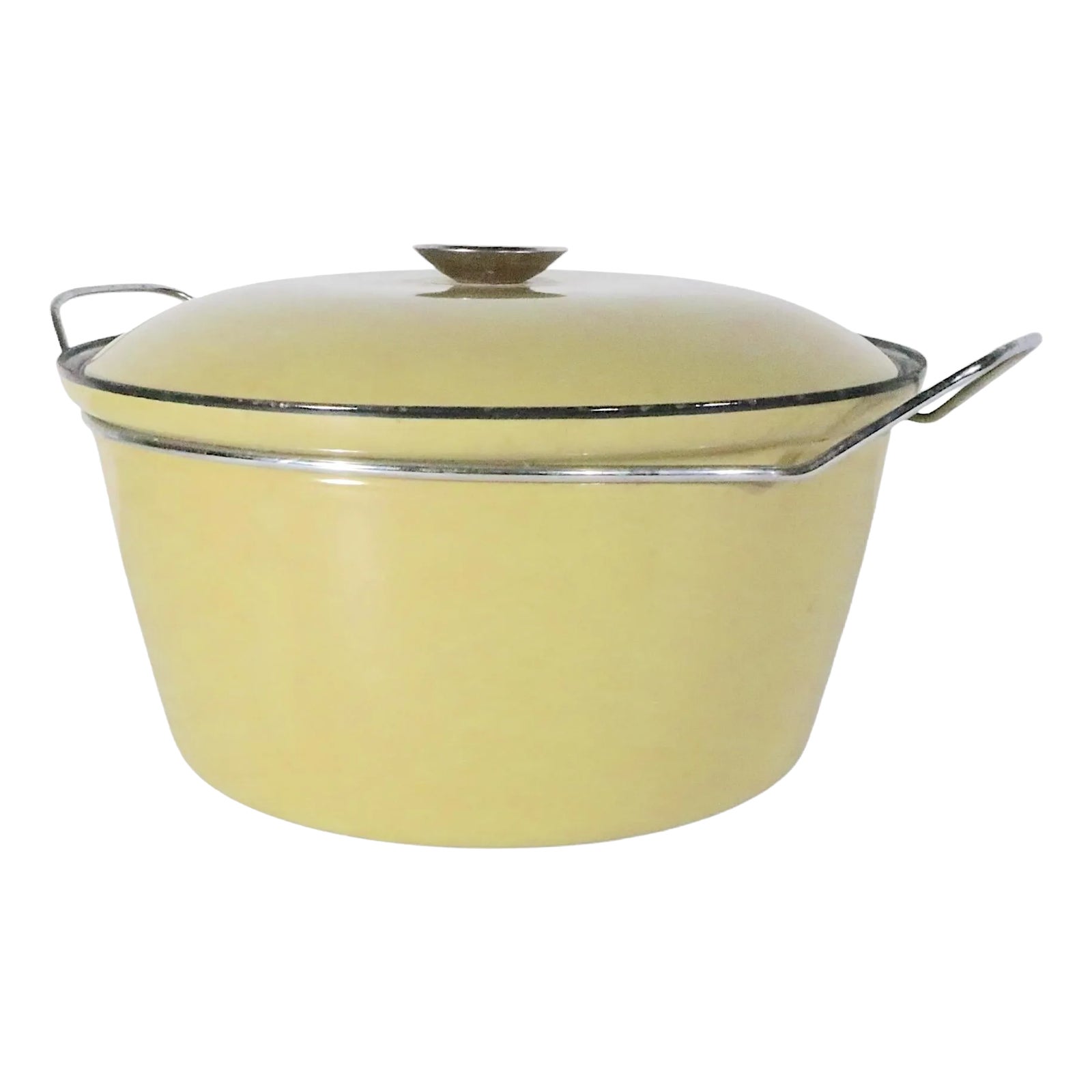 Large Mid Century Enameled Covered Pot by Cathrineholm, Made in Norway ...