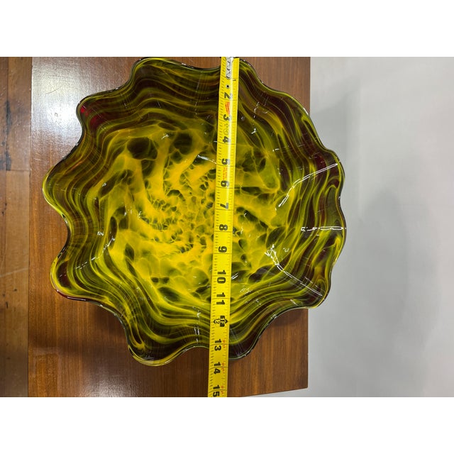 2006 Handley Signed Scalloped Edge Glass Bowl | Chairish
