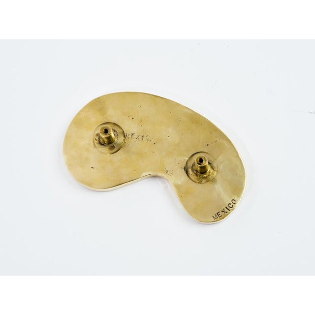 Mexican Stone Inlay Brass Kidney Shape Door Handle | Chairish