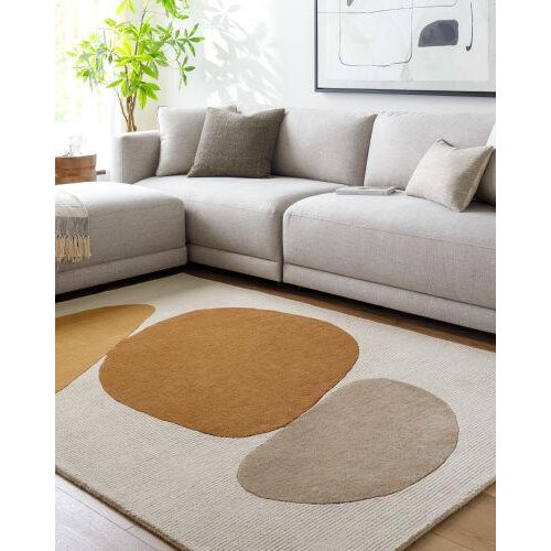 Rossi Hand Tufted Modern Abstract Earth Tone Wool Rug | Chairish