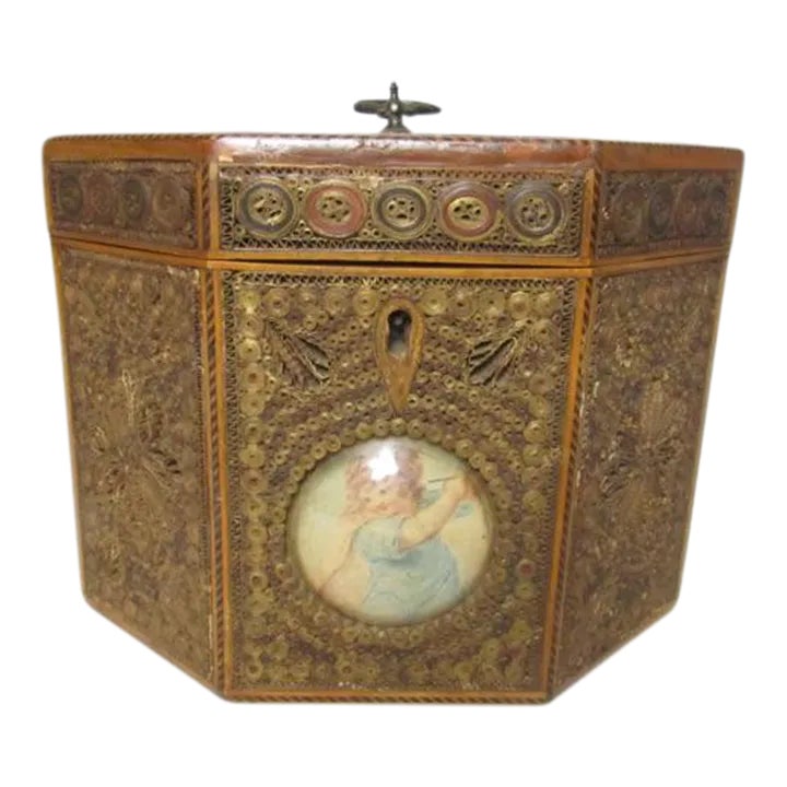 George III Rolled Paper Tea Caddy | Chairish