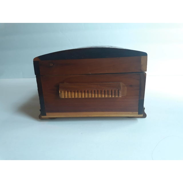 1970s Vintage Cedar Small Vanity Box | Chairish