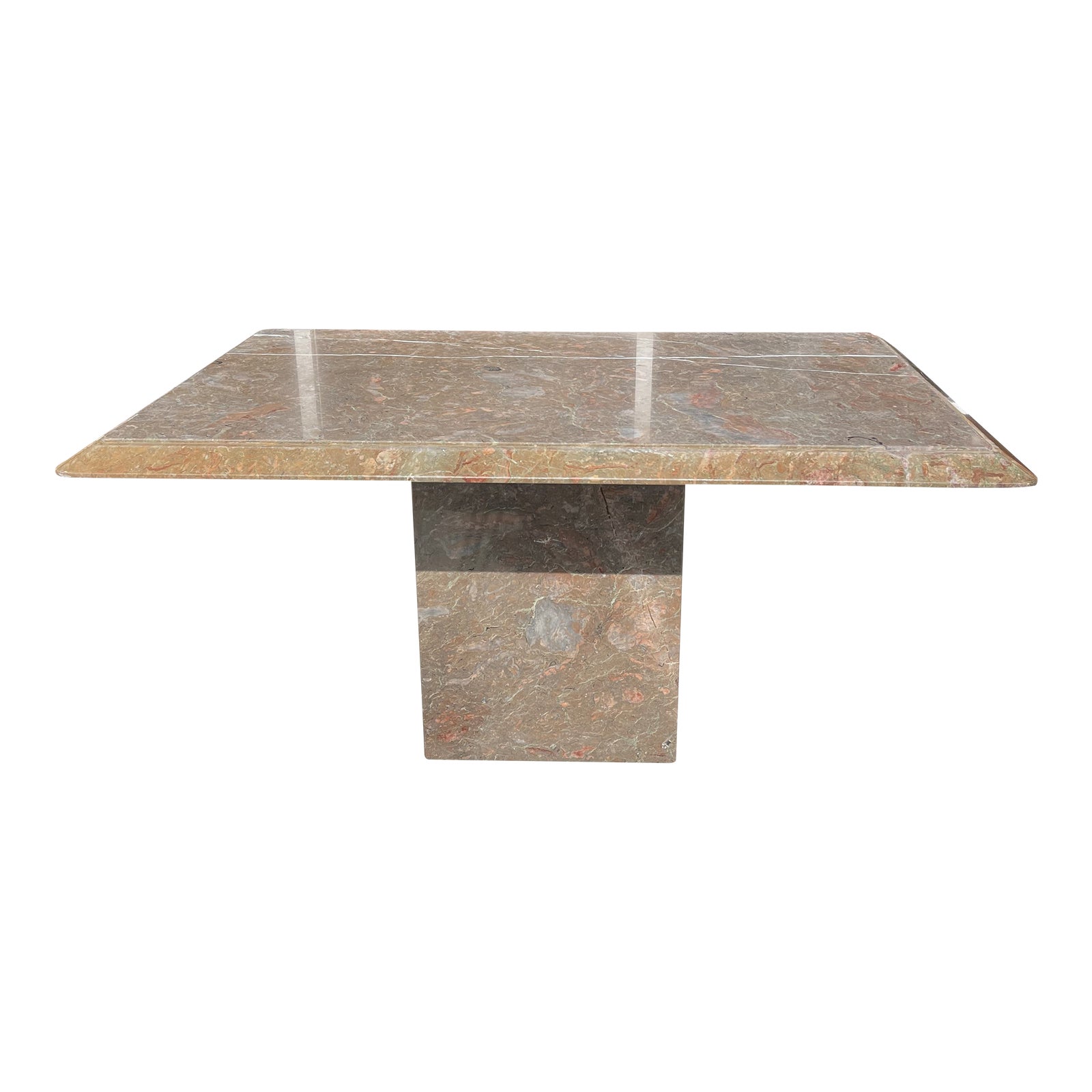 Italian Postmodern Piana Duch Rosata Marble Table. | Chairish