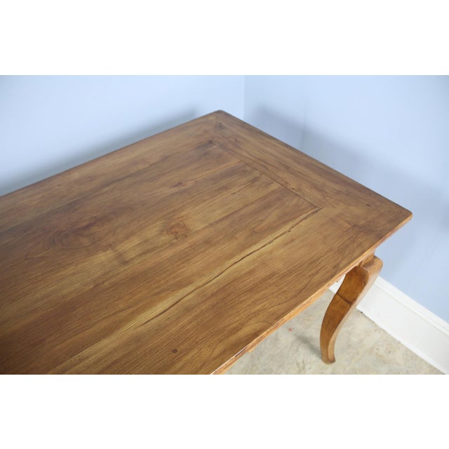 Antique French Cabriole Leg Cherry Dining Table with Carved Apron ...