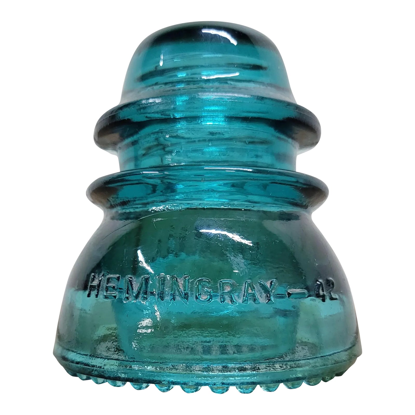 Vintage Hemingray 42 Aqua Glass Insulator | Chairish
