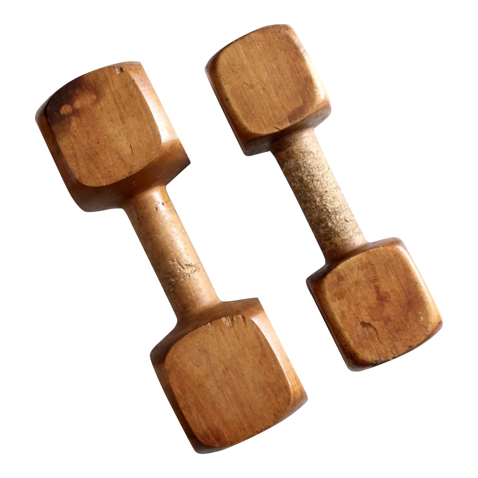 Vintage Wooden Hand Weights | Chairish