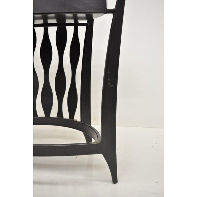 Steel & Glass Modernist Demilune Side Tables - A Pair | Chairish