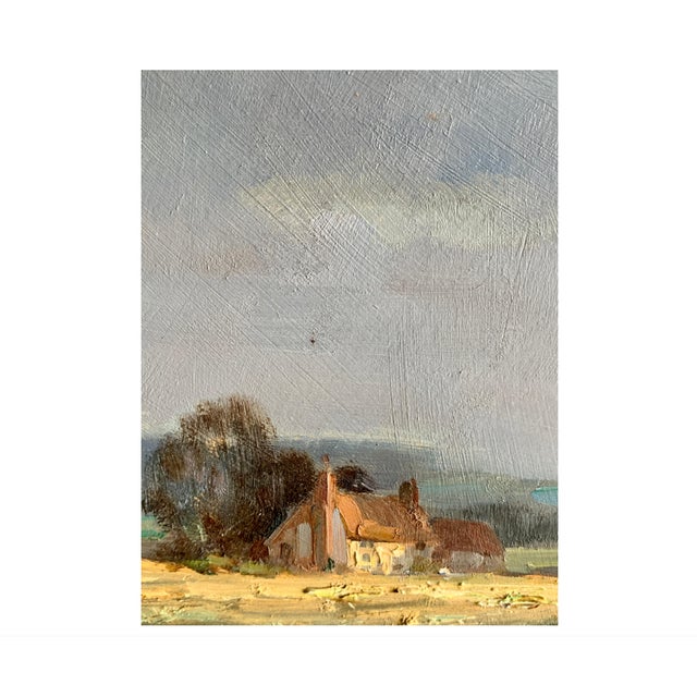 1990s English Landscape Painting With Farmhouse, Framed | Chairish