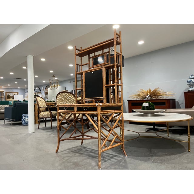 1990s Bamboo Secretary Desk by E Mario | Chairish