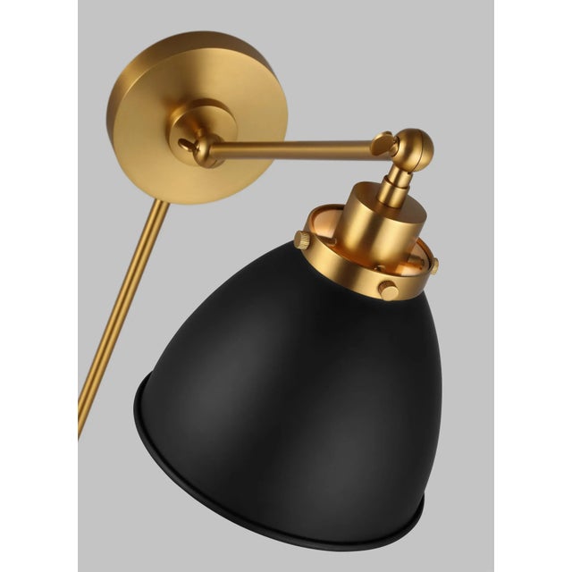 Chapman & Myers by Visual Comfort Studio Wellfleet Single Arm Dome Task Sconce, Midnight Black ...