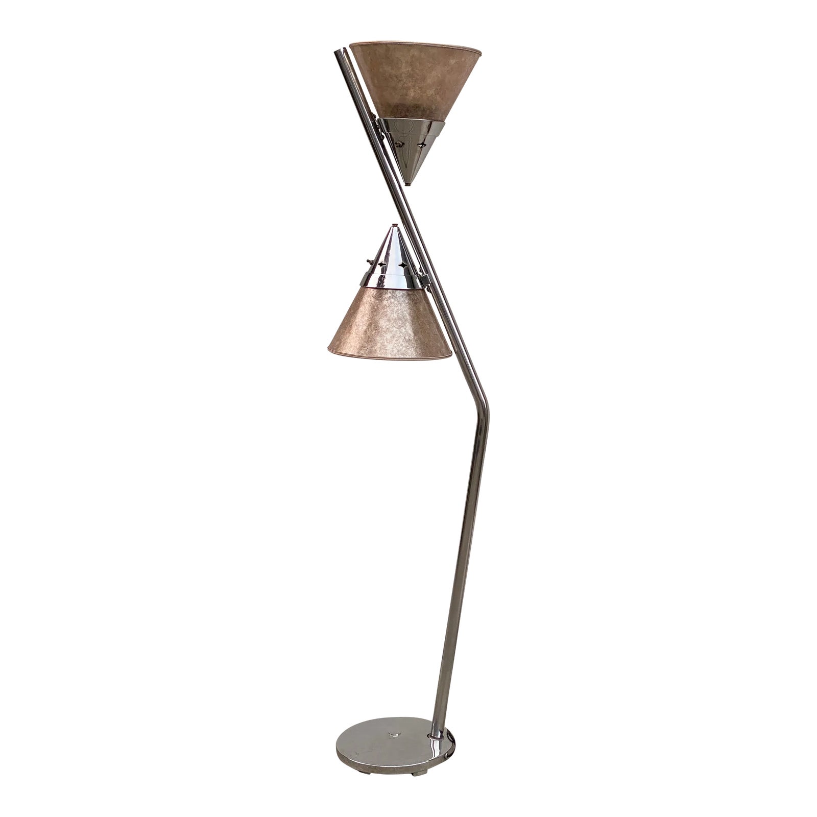 Art Deco Era Chrome and Mica Floor Lamp by Rudolf Wendel | Chairish