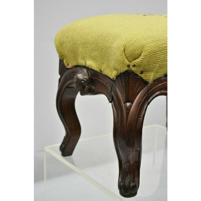 Antique Victorian Carved Walnut Figural Lion Female Face Footstool ...
