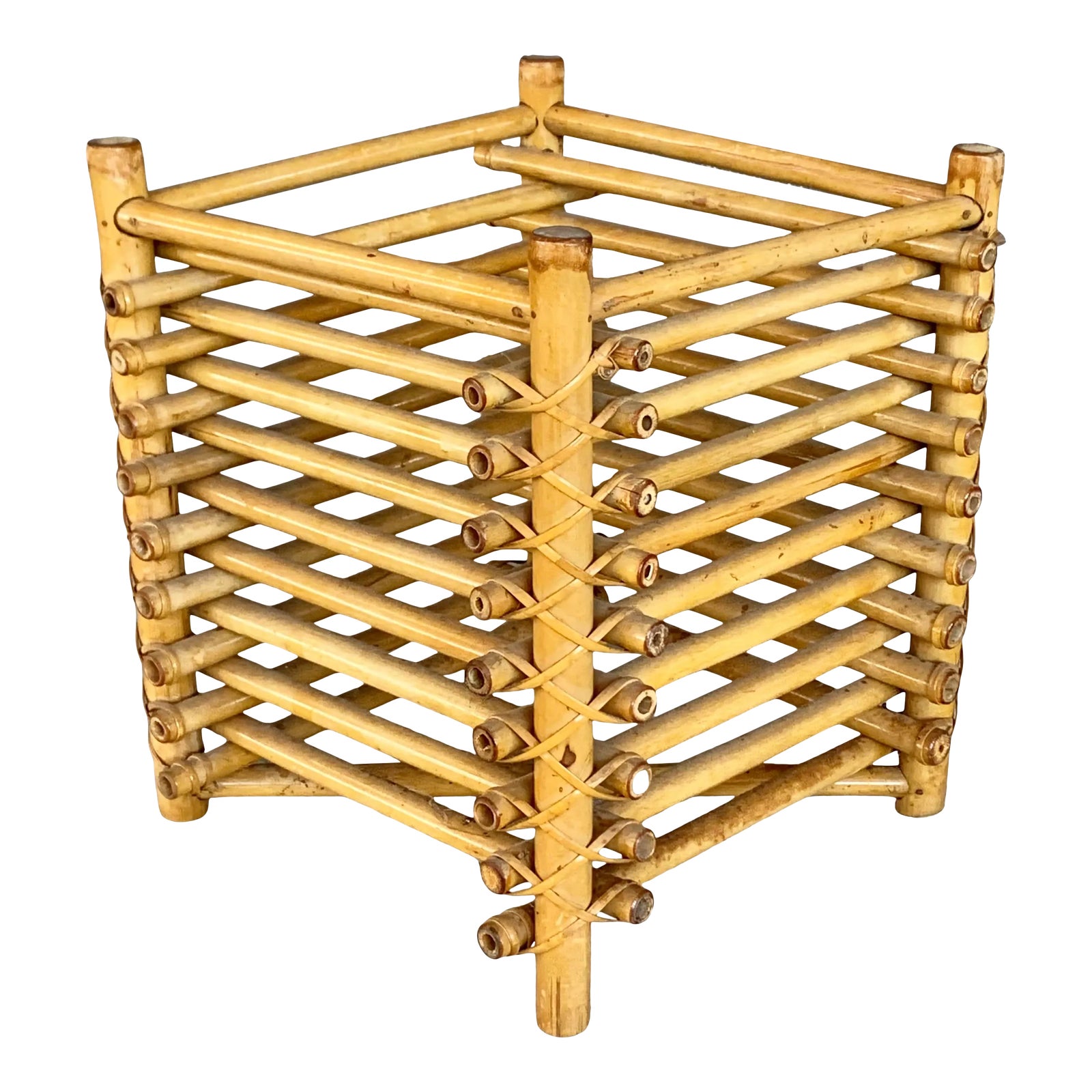 Vintage Bamboo Cachepot | Chairish